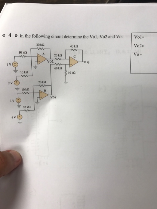 Solved In the following circuit determine the Vol, Vo2 and | Chegg.com