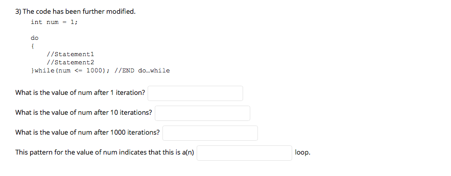 Solved 1) Analyze the do...while code below. How many times | Chegg.com