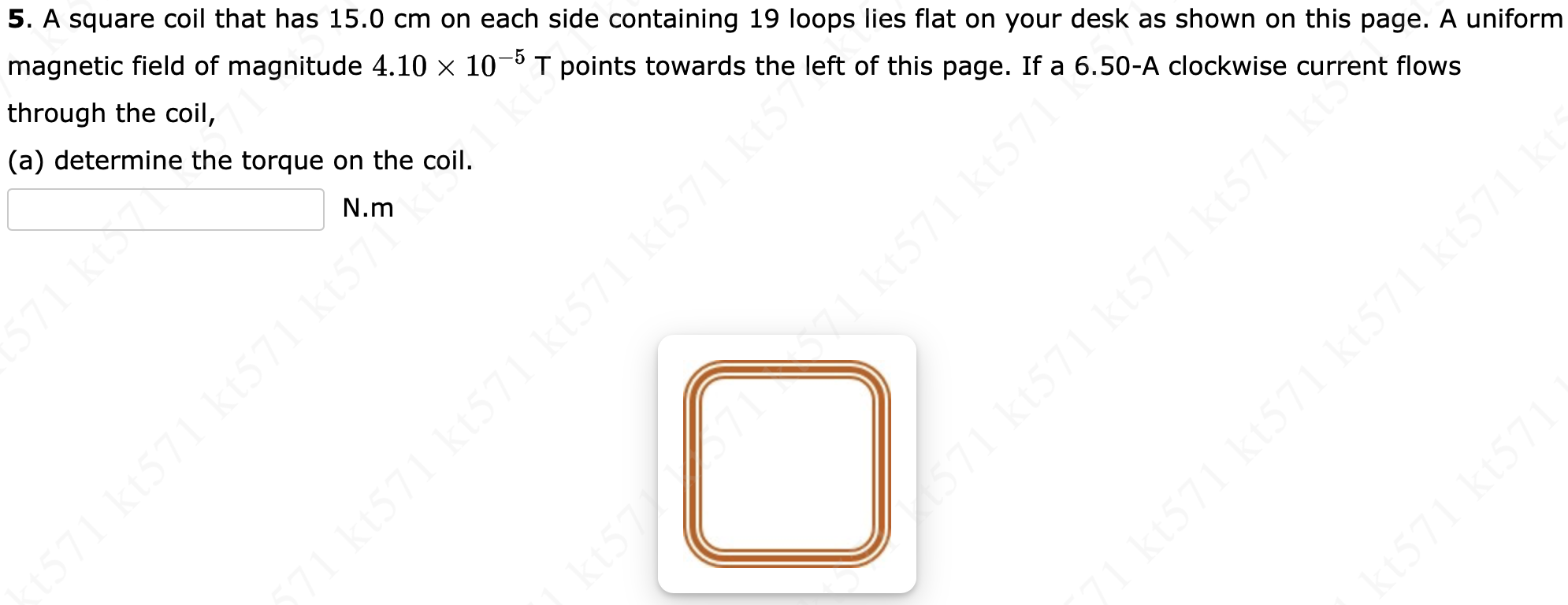 Solved A square coil that has 15.0 ﻿cm on each side | Chegg.com