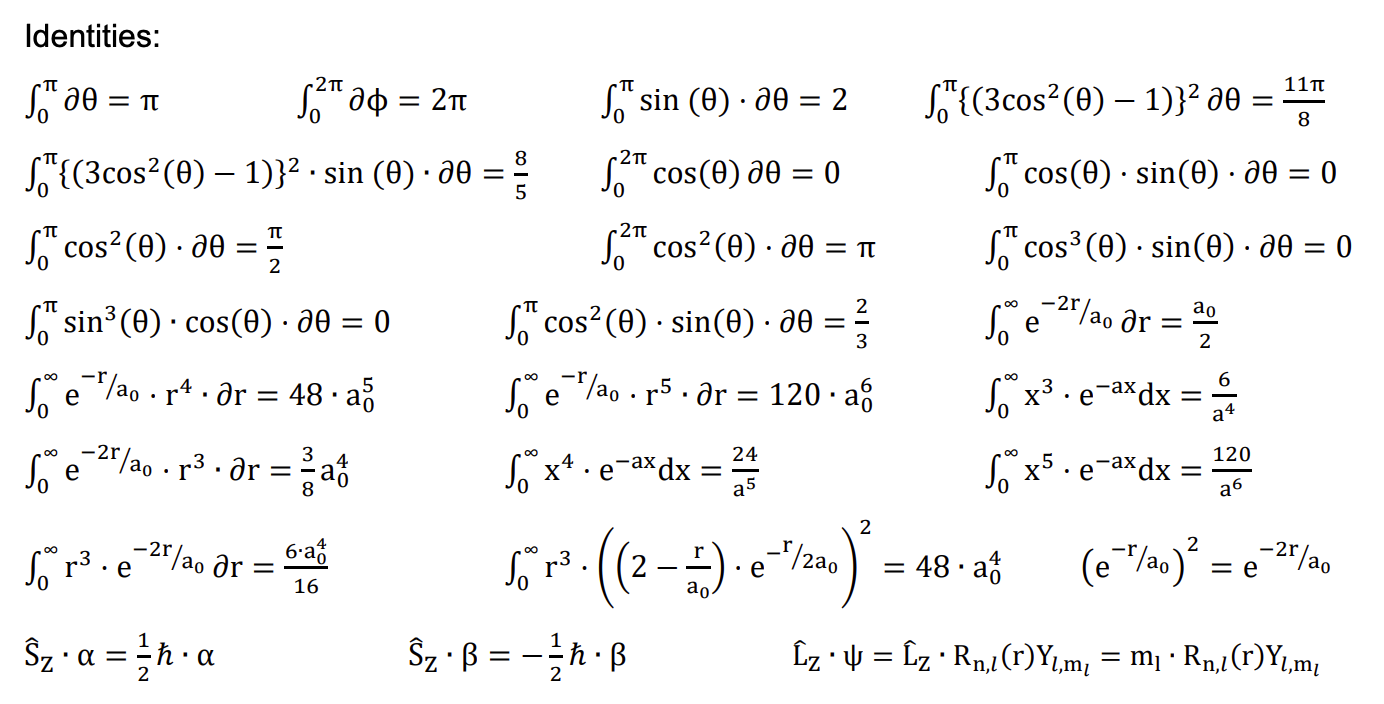 Solved 2. a. 3D Integrals! The ground state 1s radial | Chegg.com