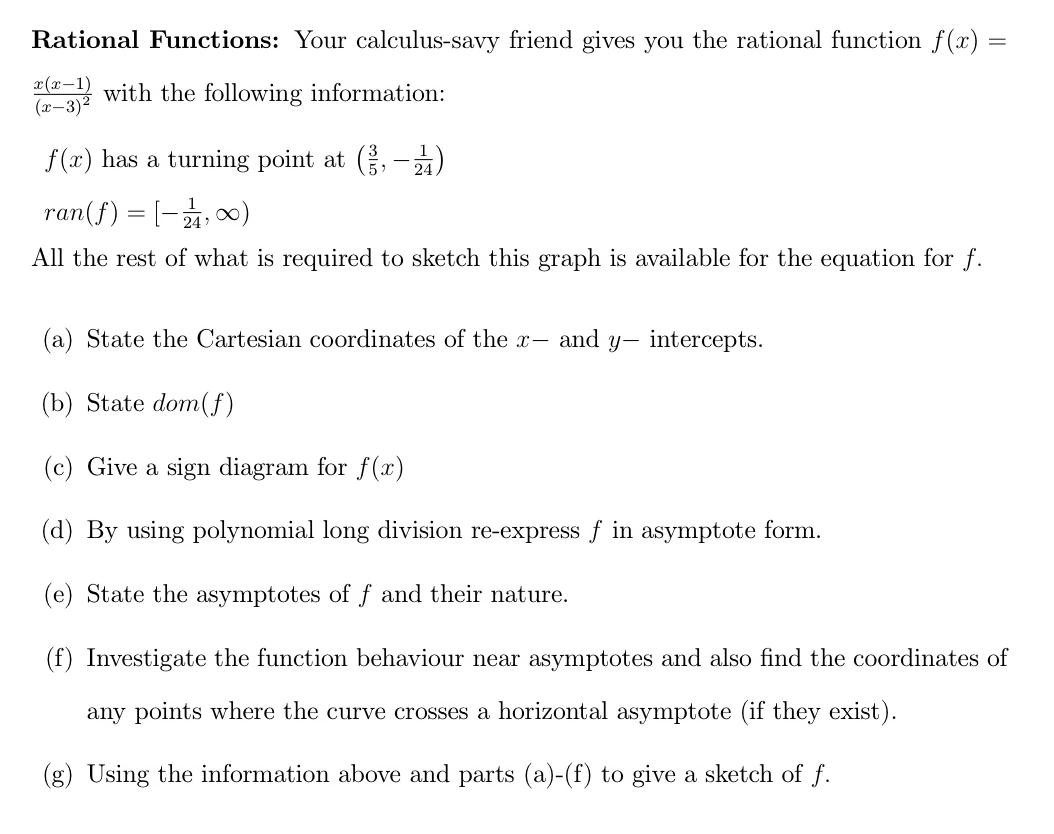 Solved Rational Functions Hi there I would like to get some | Chegg.com