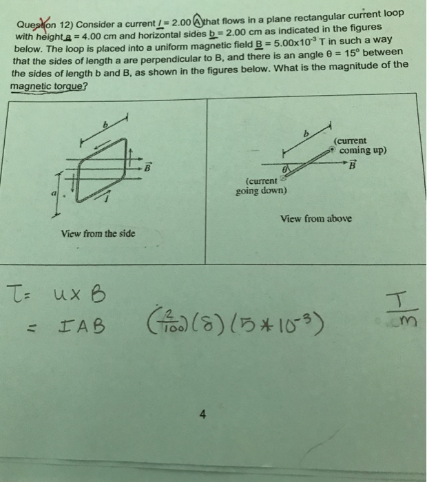 Solved Queon 12) Consider a current -2.00that flows in a | Chegg.com