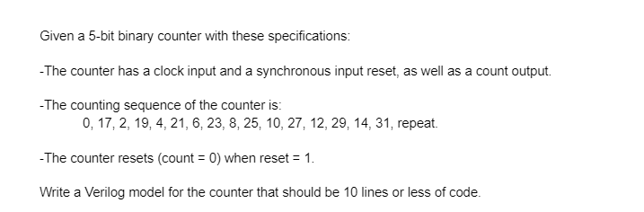 Solved Given a 5-bit binary counter with these | Chegg.com