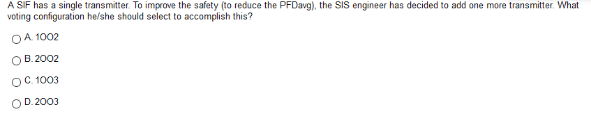 Solved A SIF has a single transmitter. To improve the safety | Chegg.com