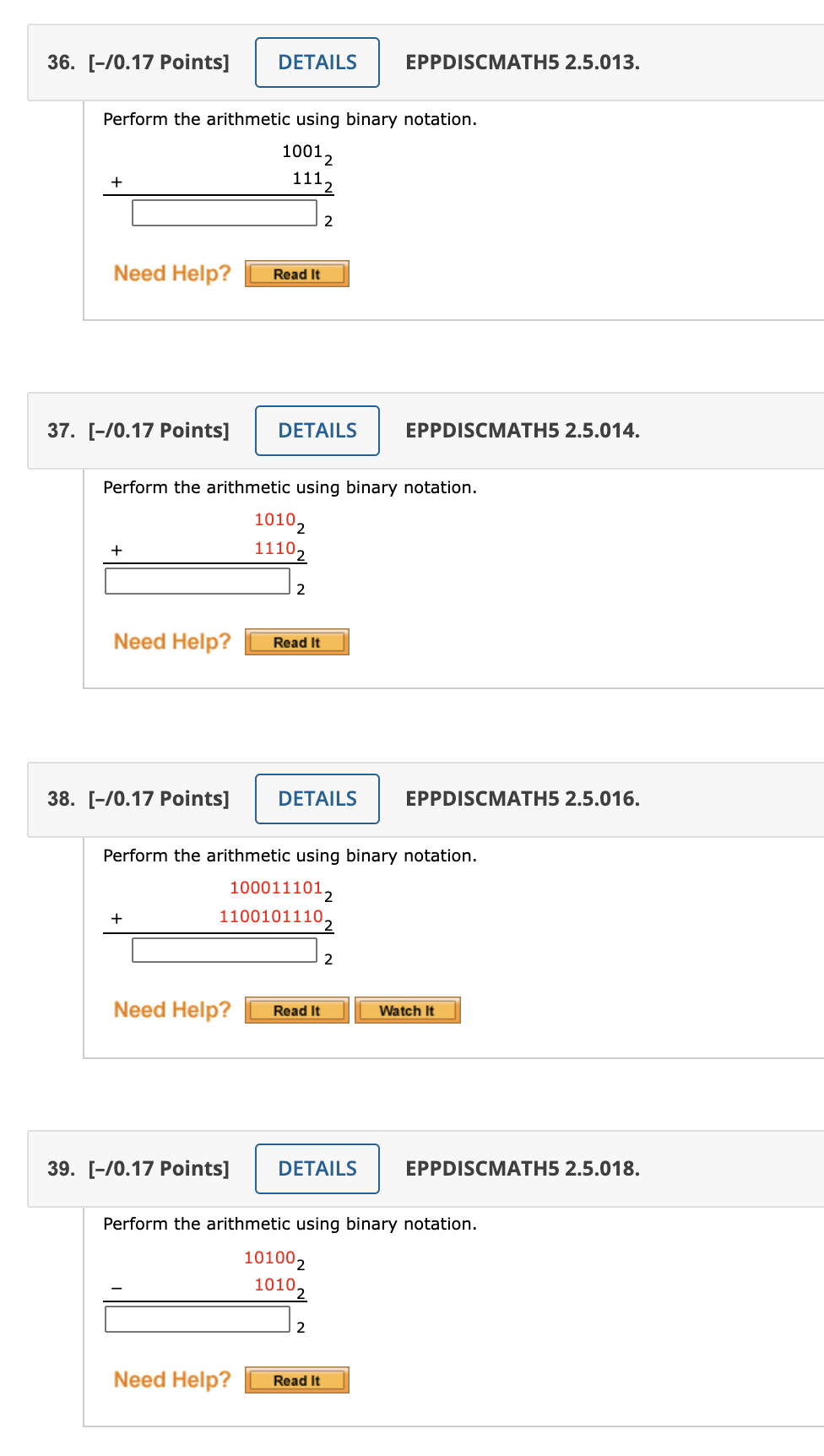 Solved 36. [-70.17 Points] DETAILS EPPDISCMATH5 2.5.013. | Chegg.com