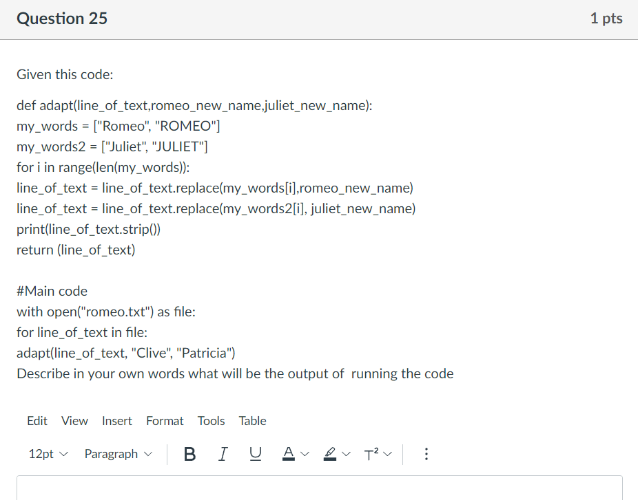 Solved Given this code: def | Chegg.com