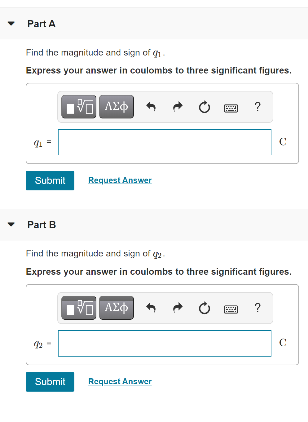 Solved Two point charges q1q1 and q2q2 are held 4.00 cmcm | Chegg.com