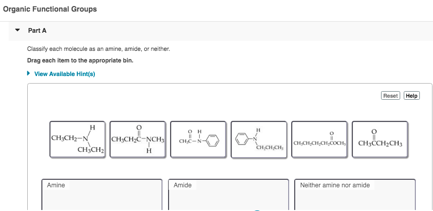 Solved Organic Functional Groups Part A Classify each | Chegg.com
