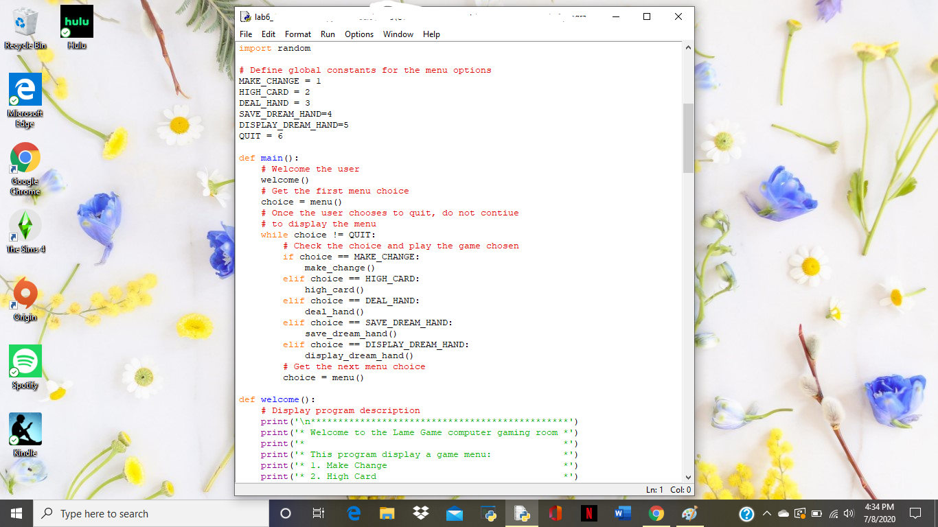 COSC 1336 Programming Fundamentals I Lab 7: | Chegg.com