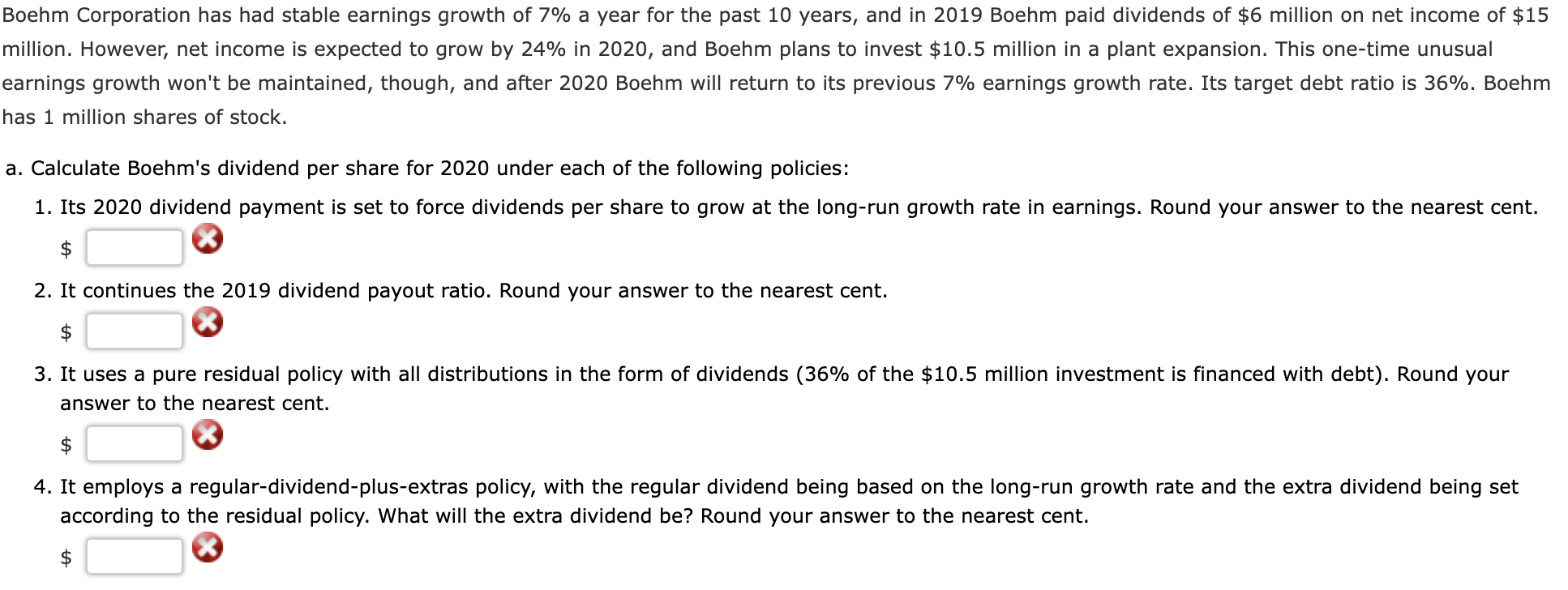 Solved Boehm Corporation has had stable earnings growth of | Chegg.com