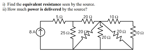 Solved i) ﻿Find the equivalent resistance seen by the | Chegg.com