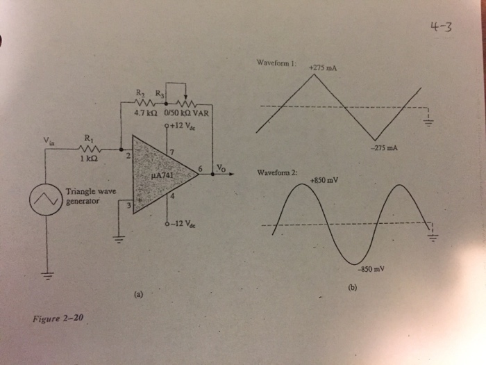 Solved 2. For the op amp circuit in Figure 2-20 a), assume | Chegg.com
