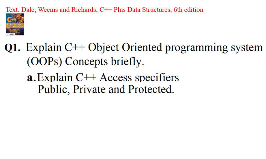 Solved Text: Dale, Weems and Richards, C++Plus Data | Chegg.com