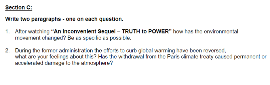 Solved Section C: Write two paragraphs - one on each | Chegg.com
