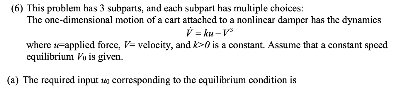 Solved (6) This problem has 3 subparts, and each subpart has | Chegg.com