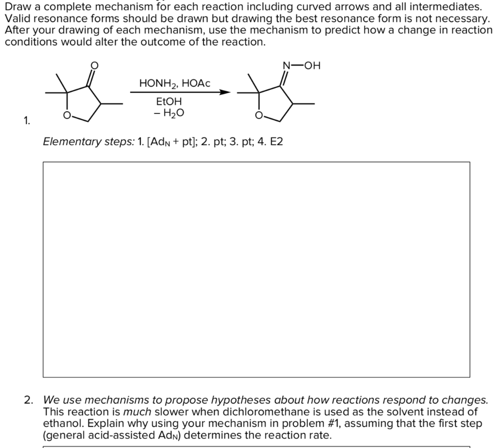 Solved Draw a complete mechanism for each reaction including | Chegg.com