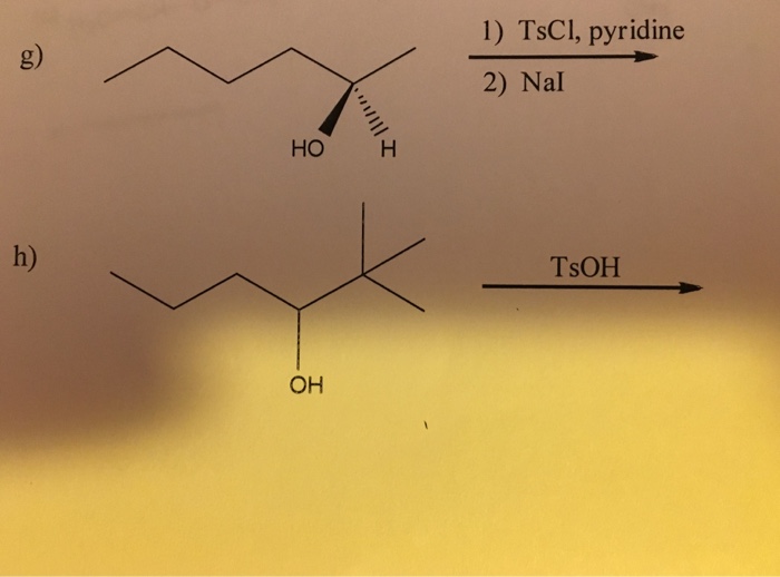 Solved 1) TsCl, pyridine 2) Nal g) HO H h) TsOH OH | Chegg.com