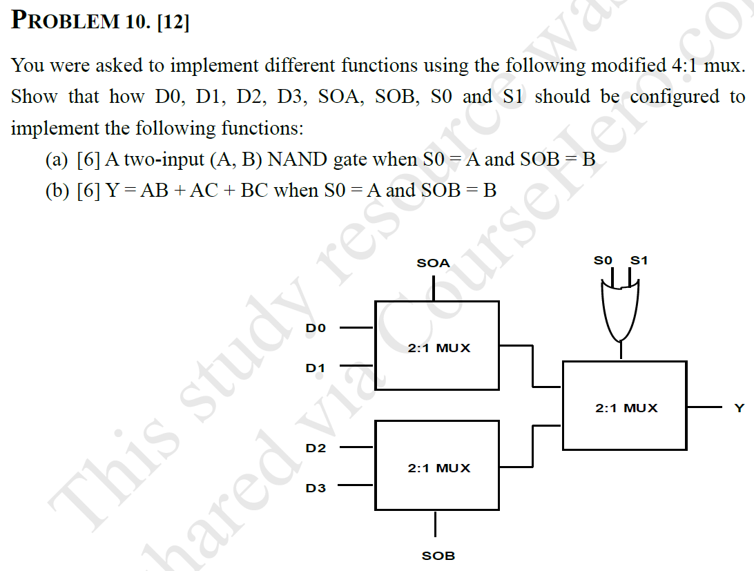 PROBLEM 10. [12] You were asked to implement | Chegg.com