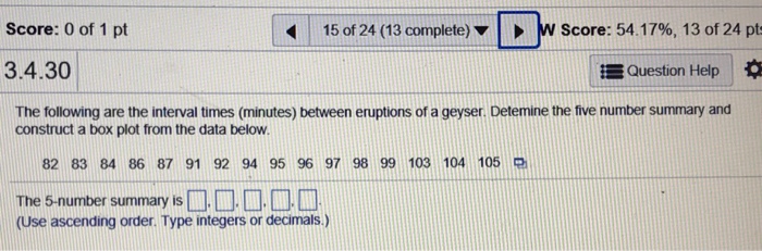 Solved The following are the interval times (minutes) | Chegg.com