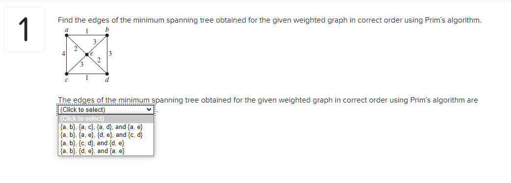 Solved Find the edges of the minimum spanning tree obtained | Chegg.com