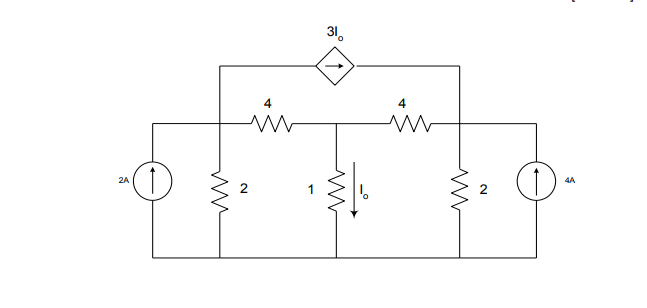 Solved Using loop analysis, find the current Io and the | Chegg.com