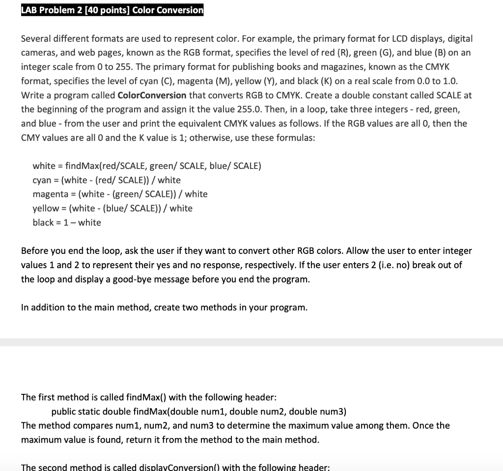 Solved LAB Problem 1 (50 points) Prisms Develop a menu | Chegg.com