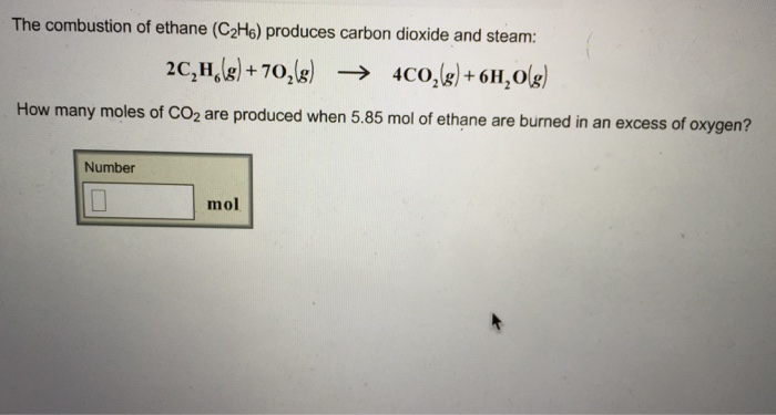 Solved The combustion of ethane (C2H6) produces carbon | Chegg.com
