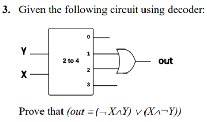 Solved 3. Given the following circuit using decoder: Prove | Chegg.com