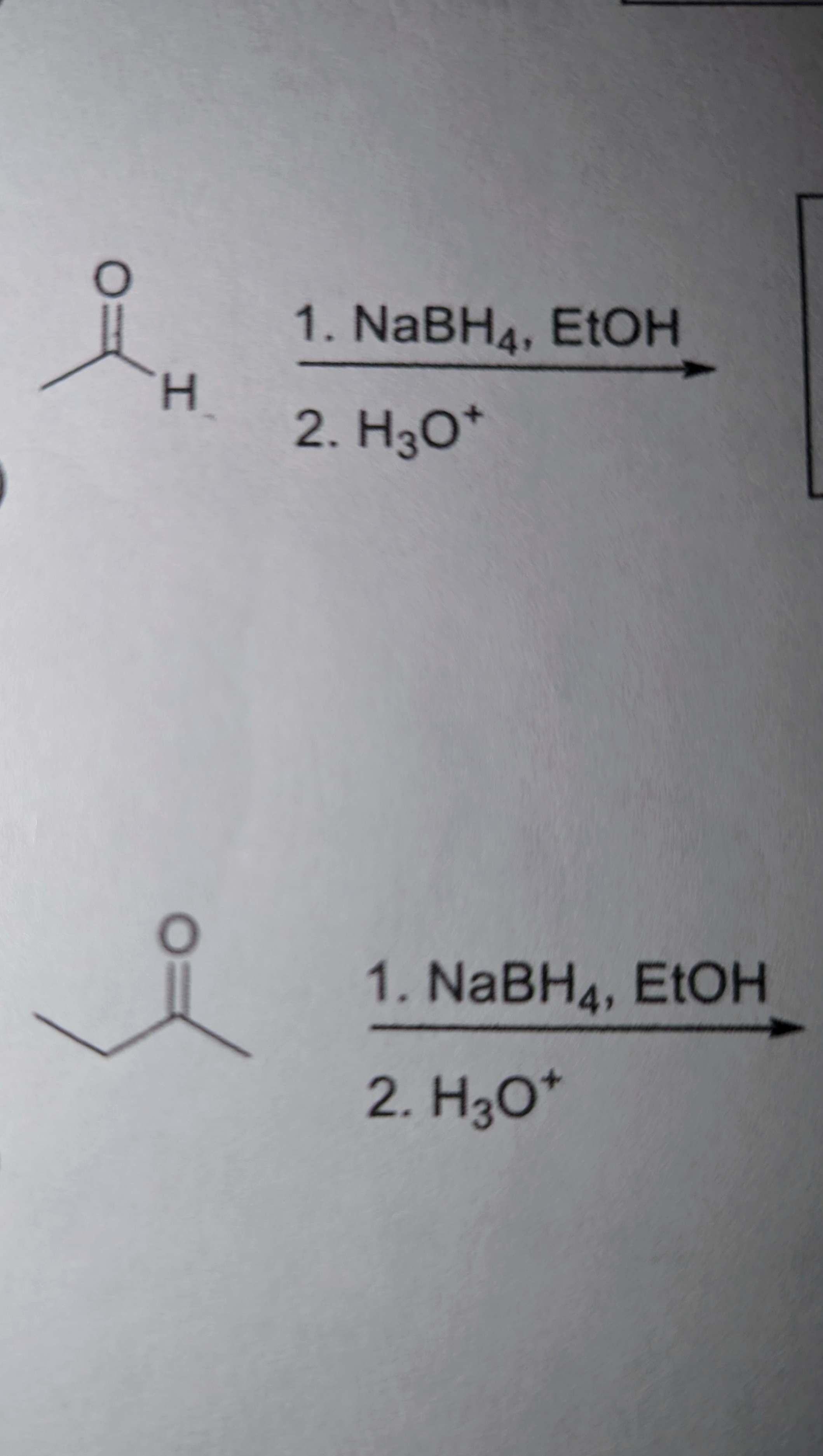 Solved 1. NaBH4,EtOH 2. H3O+ | Chegg.com