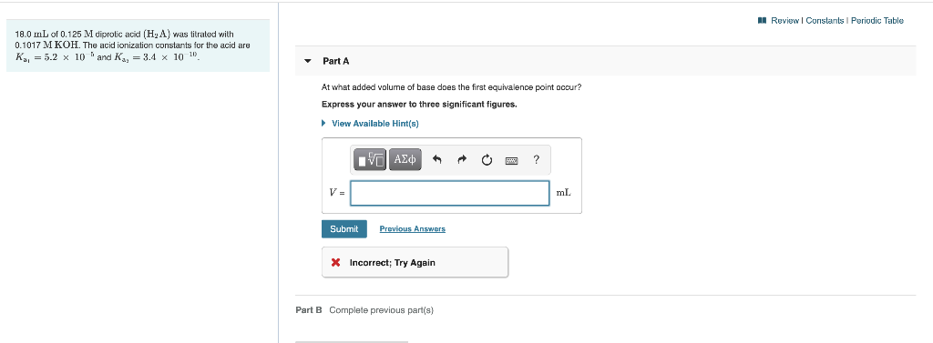 Solved MI Review Constants Periodic Table 18.0 mL of 0.125 M | Chegg.com