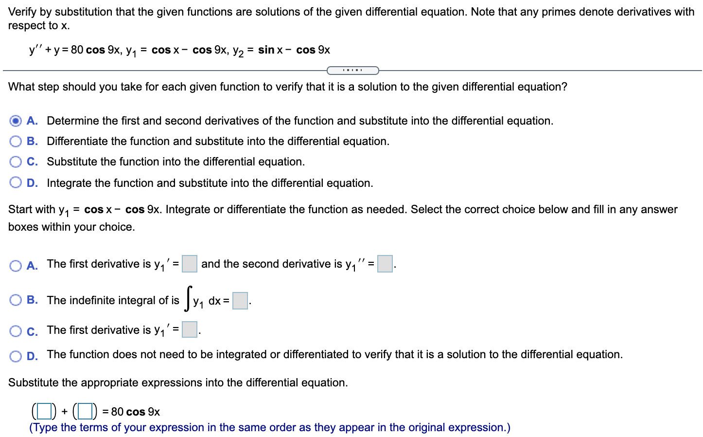 Solved Verify By Substitution That The Given Functions Are