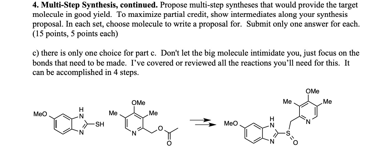 Solved 4. Multi-Step Synthesis, continued. Propose | Chegg.com