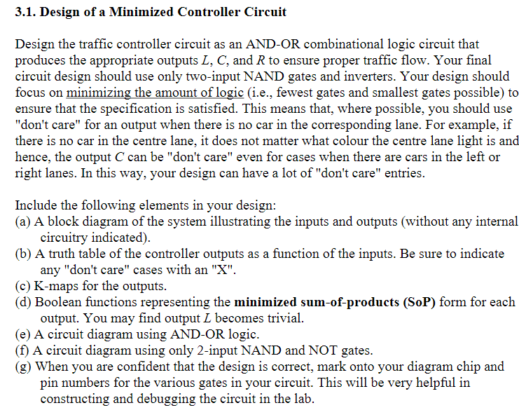 3.1. Design of a Minimized Controller Circuit Design | Chegg.com