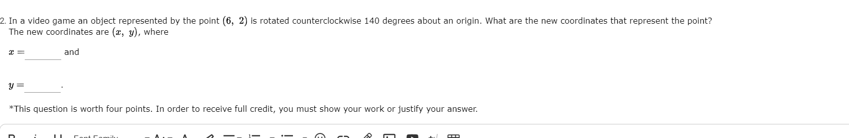 Solved 2. In a video game an object represented by the point | Chegg.com