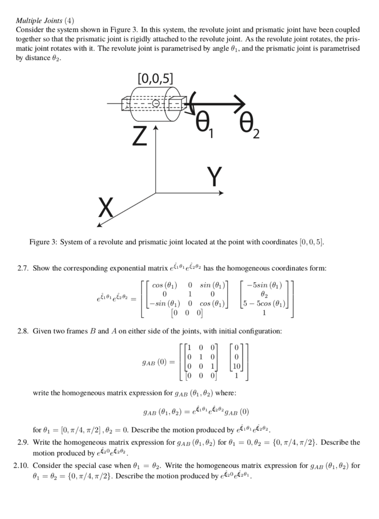 Solved 2. Exponential Rigid Body Motion (14) General twists | Chegg.com