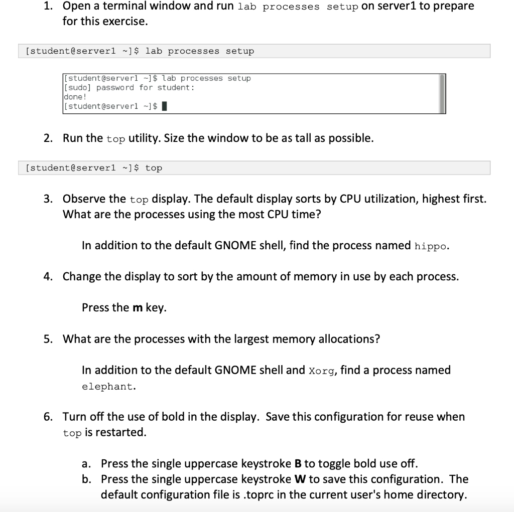 Lab Settings The information in the table below will | Chegg.com