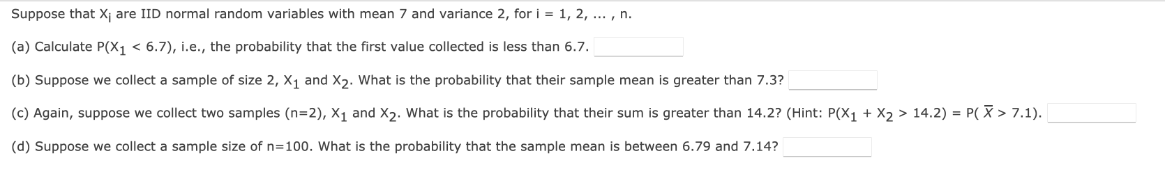 Solved Suppose that xi ﻿are IID normal random variables with | Chegg.com
