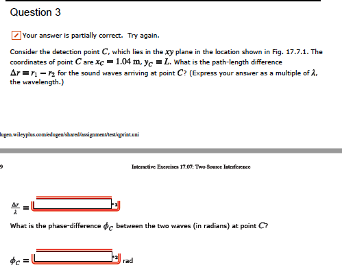 Solved Interactive Exercises 17.07: Two Source Interference | Chegg.com