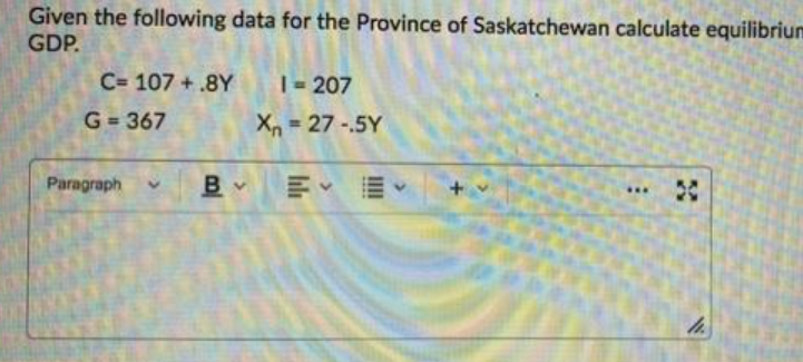 Solved Given the following data for the Province of | Chegg.com