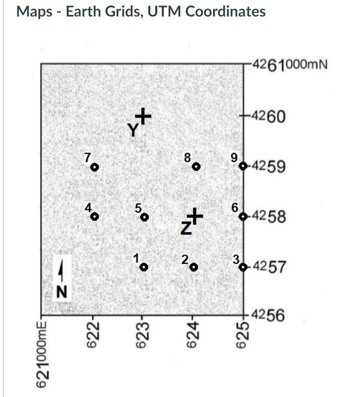 Solved Maps - Earth Grids, UTM Coordinates -4261000mN ty | Chegg.com
