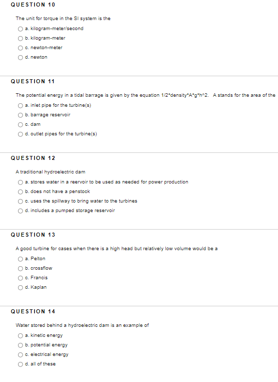 Solved QUESTION 1 A run-of-river (ROR) hydroelectric dam a. | Chegg.com
