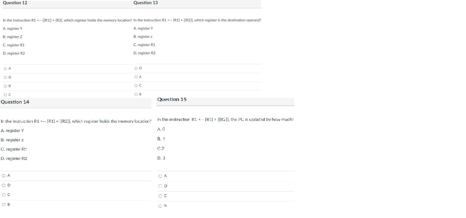 Solved Question 12 Question 13 In the instruction R1