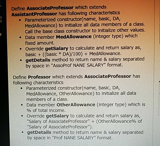 Solved Implement inheritance using Faculty class Define a | Chegg.com
