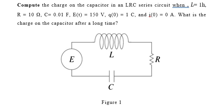 Solved Compute the charge on the capacitor in an LRC series | Chegg.com