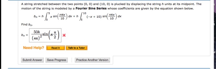 Solved A string stretched between the two points (0, 0) and | Chegg.com