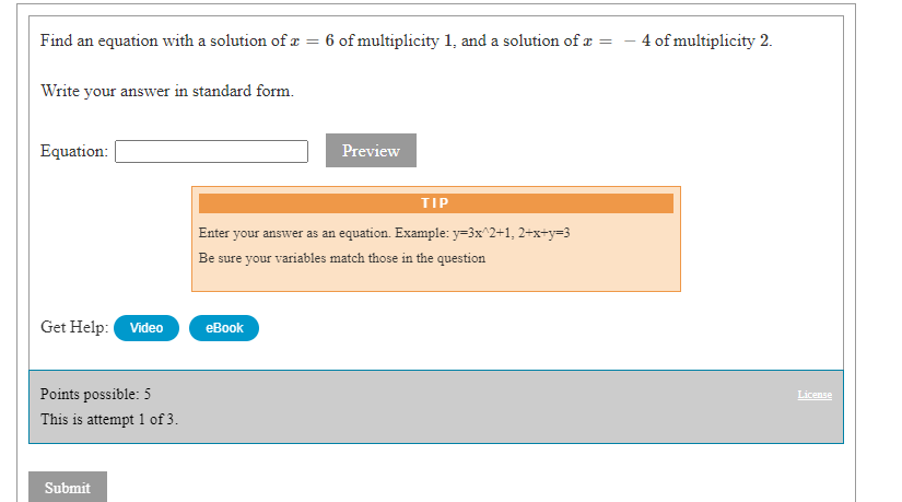 Solved Find an equation with a solution of x = 6 of | Chegg.com