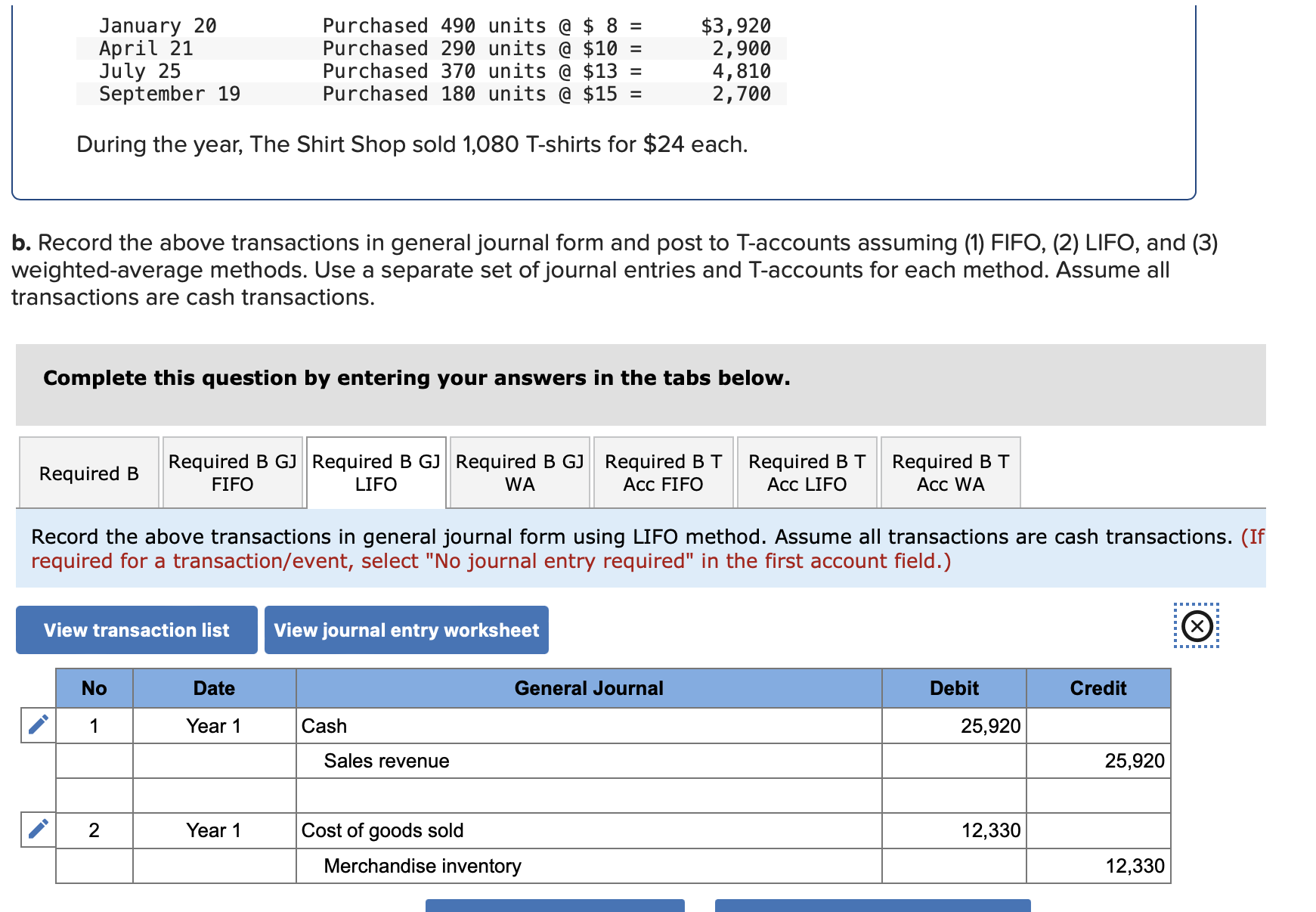Solved b. Record the above transactions in general journal | Chegg.com