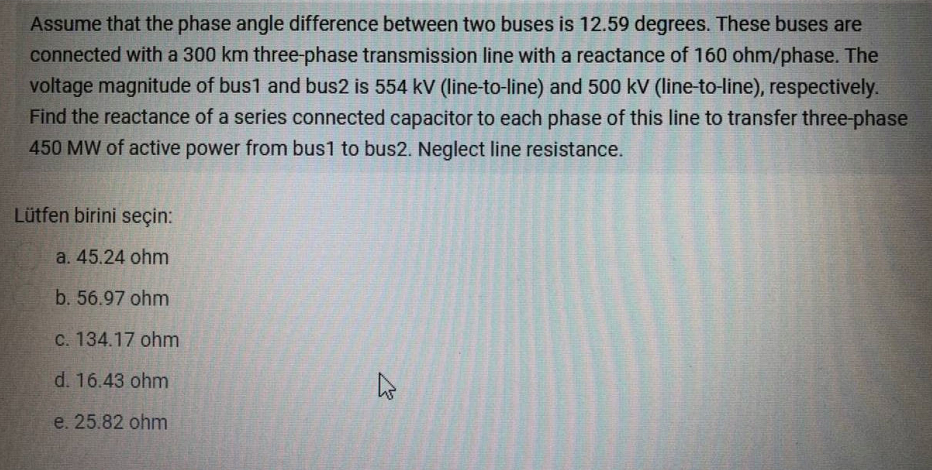 Solved Assume that the phase angle difference between two | Chegg.com
