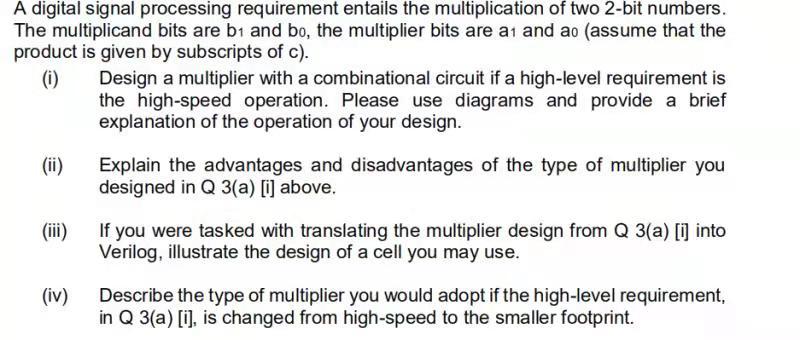 A digital signal processing requirement entails the | Chegg.com