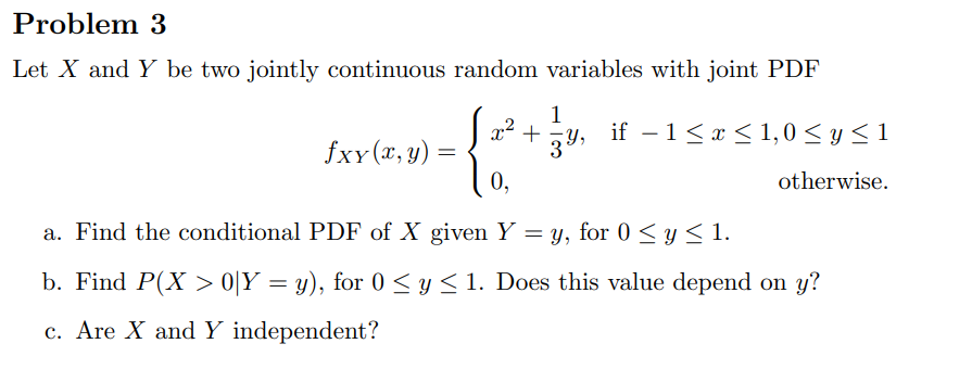 Solved Let X and Y be two jointly continuous random | Chegg.com